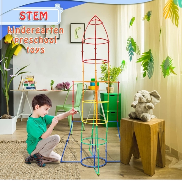 Creative | Toys | Straw Toys 45pcs Stem Building Toys Aged For 3 ...